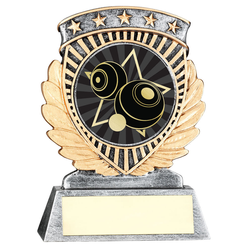 PEW/GOLD 5 STAR HOLDER WITH VINYL LAWN BOWLS INSERT & PLATE – All ...